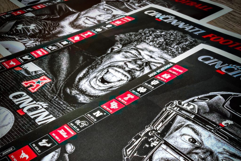 University of Cincinnati Bearcat Football Poster Series - Graphic Village